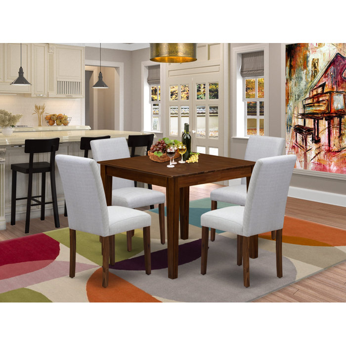 Red Barrel Studio® 5-Pc Dining Set Consist of a Square Dining Table and 4 Parson Chairs ...